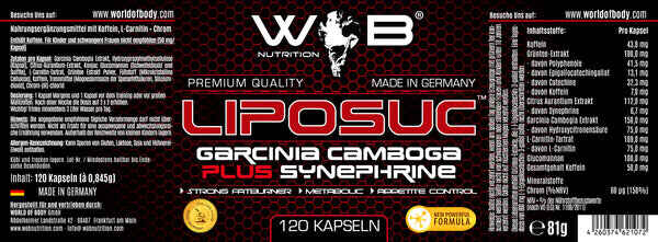 LIPOSUC 120 CAPS | STRONG FATBURNER | STAGE 2 | WORLD OF BODY GmbH